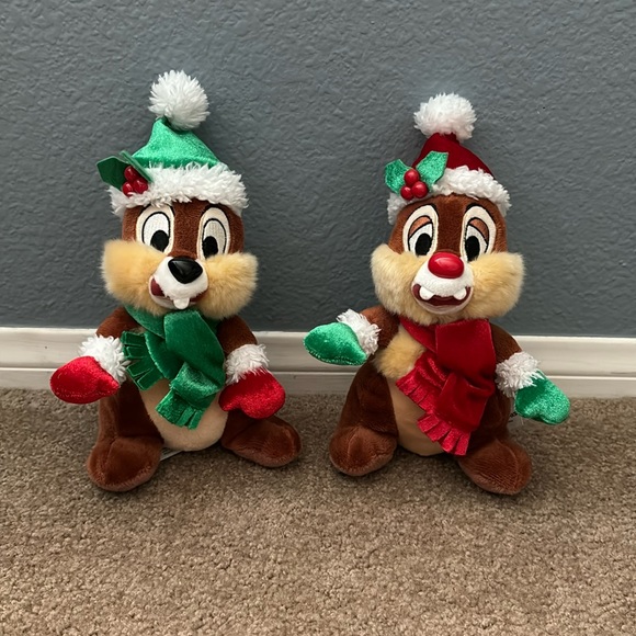 Disney | Toys | Disney Parks Christmas Chip And Dale Plush Stuffed ...